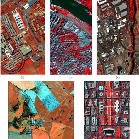 false color composites of hyperspectral images a rosis image of download scientific diagram