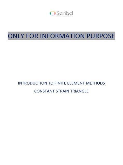 introduction to finite element methods constant strain triangle intro to fem cst pdf pdf
