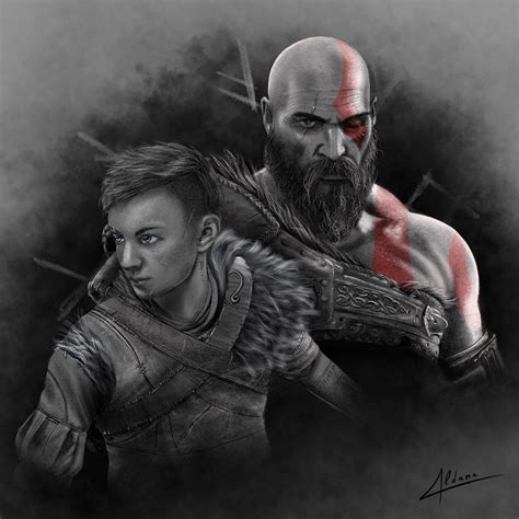 Illustration Kratos And Atreus God Of War Ragnarok Instant Download Etsy