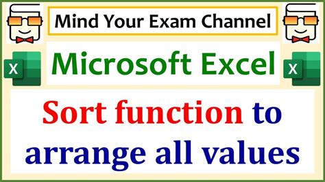 Sort Function In Excel To Arrange Values In Ascending Or Descending