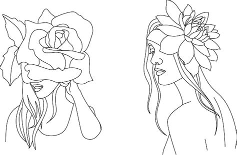 Premium Vector Woman Face With Flowers Line Art Elegant Feminine Beauty Logo