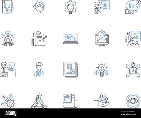 Competitive Analysis Line Icons Collection Rivalry Benchmarking