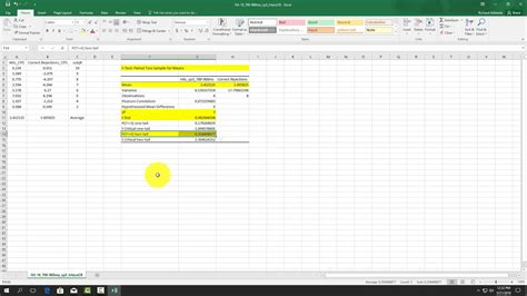 How To Do A Basic T Test In Excel For Erp Data And Plot It Youtube
