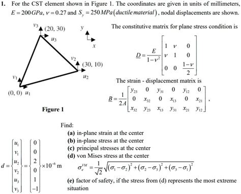 solved for the cst element shown in figure 1 the coordinates are given in units of millimeters