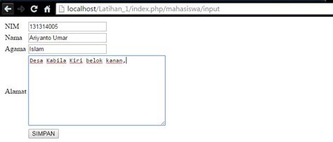 tutorial crud codeigniter config menampilkan data dar