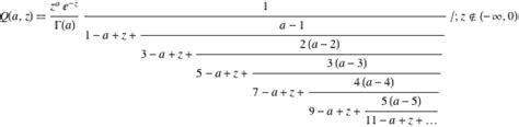 regularized incomplete gamma function continued fraction representations