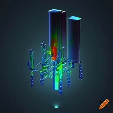 illustration of structural analysis using finite element method on craiyon
