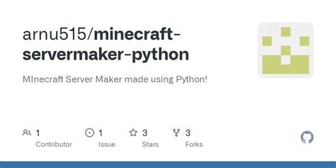 GitHub Arnu515 Minecraft Servermaker Python MInecraft Server Maker