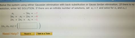 solved solve the system using either gaussian elimination