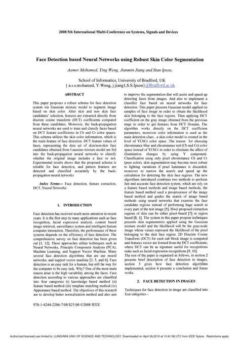 pdf face detection based neural networks using robust skin color segmentation