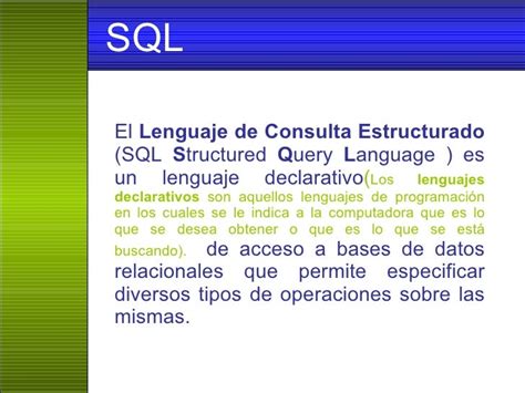 lenguaje sql