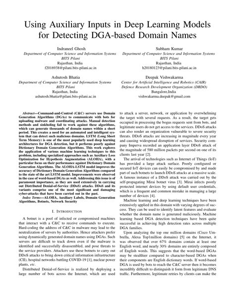 pdf using auxiliary inputs in deep learning models for detecting dga based domain names