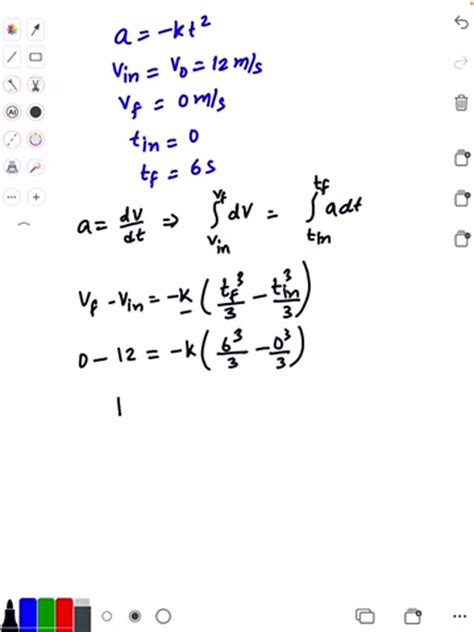 solved the acceleration of a particle is given by a k t 2 where a is in meters per second