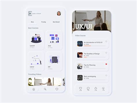 e learning app ui on behance