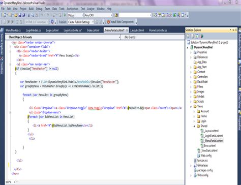 binding dynamic menu depending on user role in asp mvc