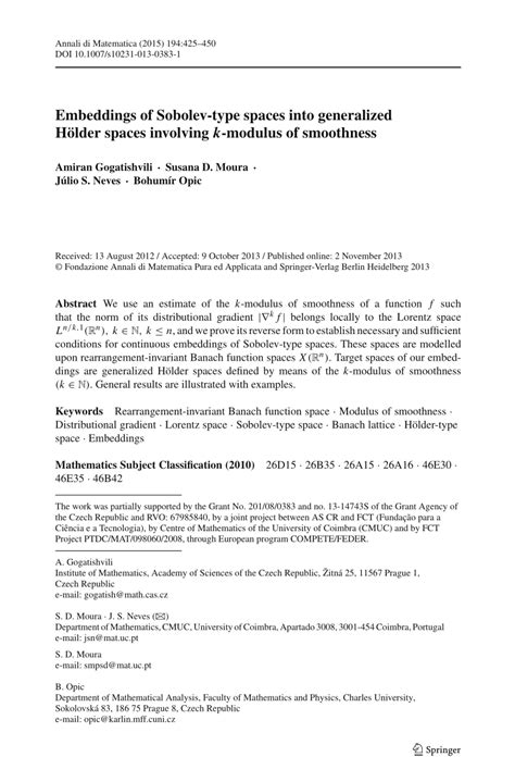 pdf embeddings of sobolev type spaces into generalized hölder spaces involving k modulus of