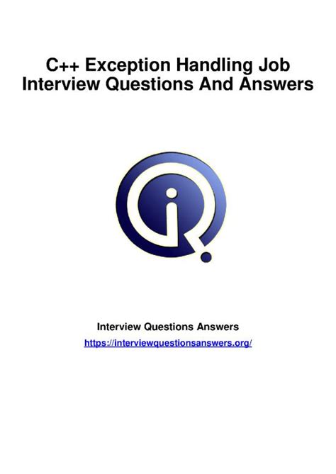 pdf job interview 183974 1191 c exception handling interview questions answers guide