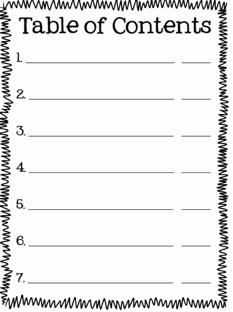 50 Printable Table Of Contents Template
