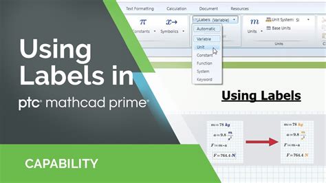 using labels in mathcad prime youtube