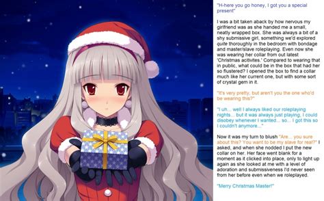 Hypnohub Blush Breasts Caption Caption Only Christmas Collar Consensual Femsub Hair Band Happy