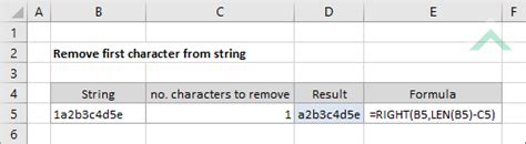 remove first character from string using excel and vba exceldome my xxx hot girl