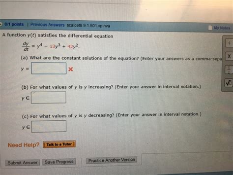 solved a function y t satisfies the differential equation