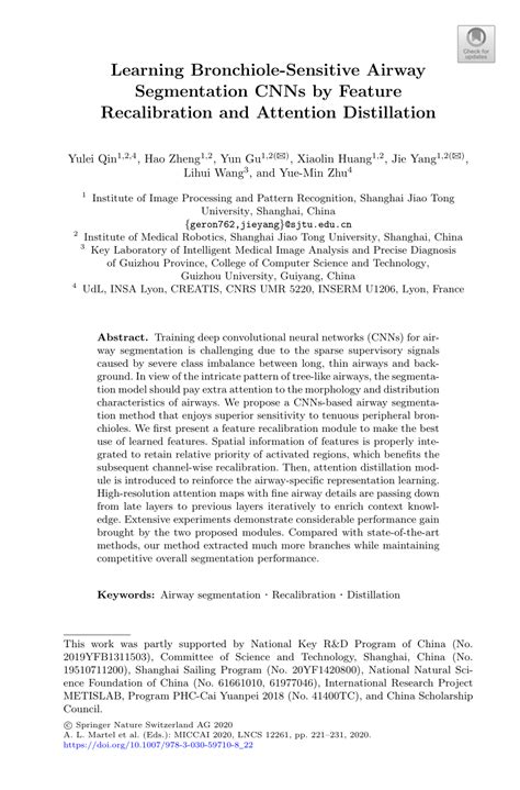 pdf learning bronchiole sensitive airway segmentation cnns by feature recalibration and