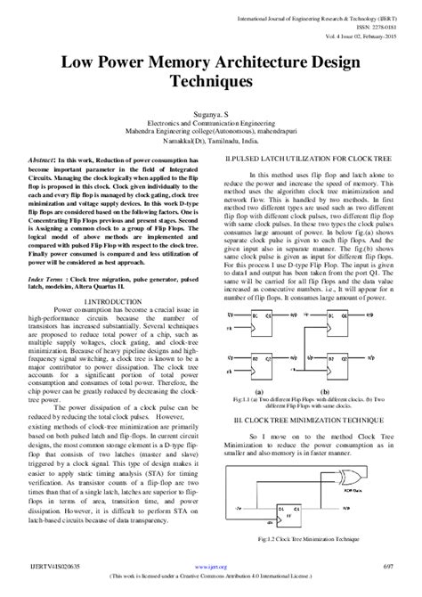 pdf ijert low power memory architecture design techniques ijert journal