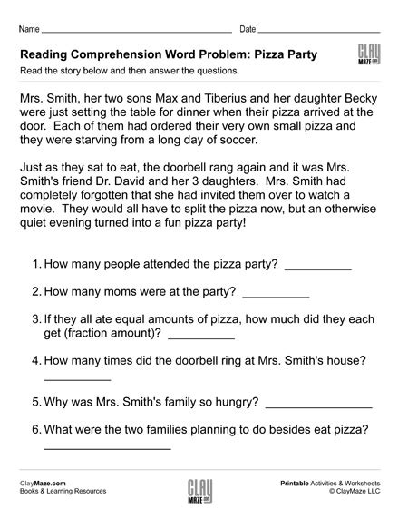 reading comprehension problem and solution 1 workshee