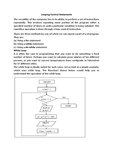 looping control statements pdf control flow computing