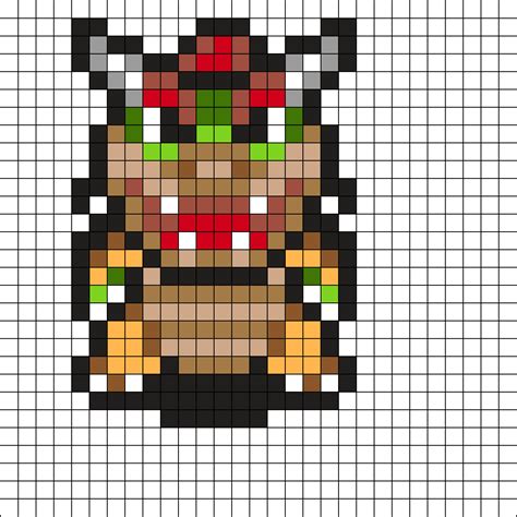 Bowser Perler Bead Pattern Bead Sprites Characters Fuse Bead Patterns