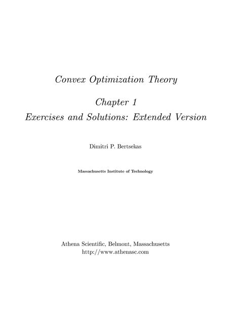 convex excercises with solotion convex optimization theory chapter 1 exercises and solutions