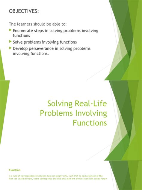 solving real life problems involving functions pdf function mathematics equations
