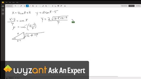 find rectangular equation for parametric involving sin and cos youtube