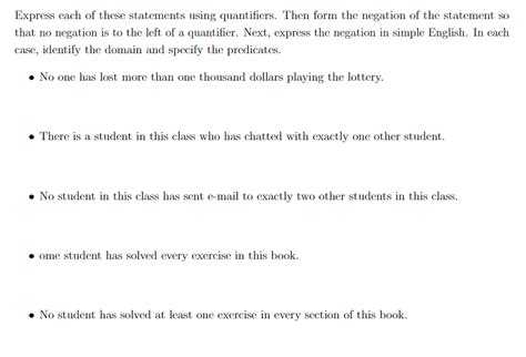 solved express each of these statements using quantifiers