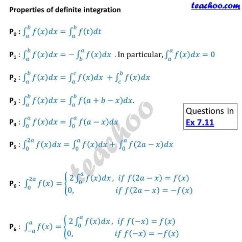 Properties Of Definite Integrals Worksheet