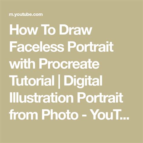 How To Draw Faceless Portrait With Procreate Tutorial Digital