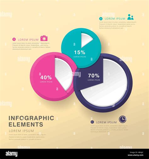 Modern Vector Abstract Pie Chart Infographic Elements Stock Vector