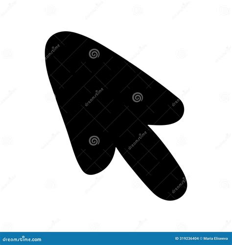 Doodle Arrow Click Icon Hand Drawn Mouse Cursor Vector Illustration