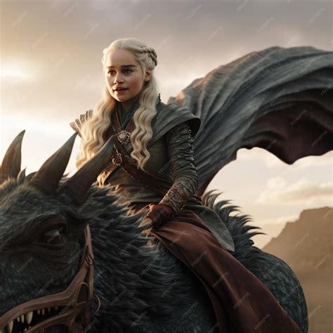 Premium Ai Image Daenerys Targaryen Riding A Dragon Beautiful Image Ai Generated Art