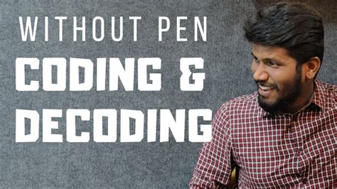 solve coding and decoding without using pen how to solve basics and best tricks mr jackson