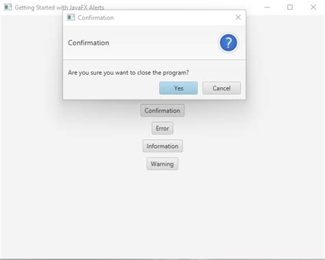 JavaFX How To Use Alerts