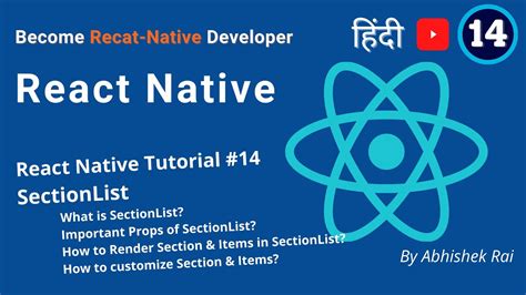 React Native SectionList 14 React Native Tutorial in Hindi हद
