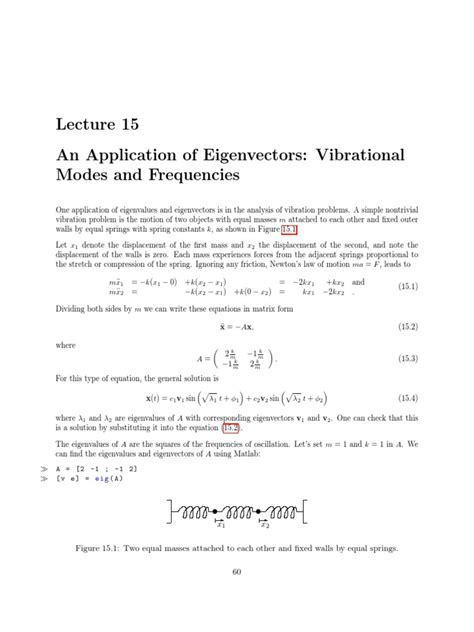 an application of eigenvectors vibrational modes and frequencies download free pdf
