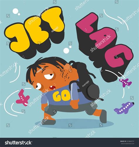 Jet Lag After Long Flight Vector Stock Vector Royalty Free 323868737