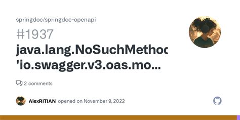 Java Lang NoSuchMethodError Io Swagger V3 Oas Models Media Schema Io