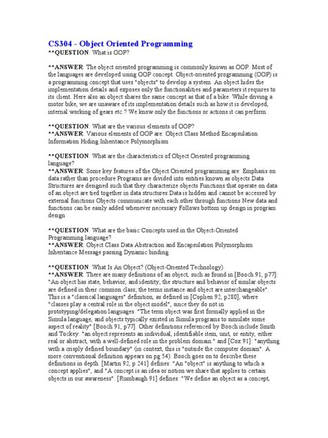 cs304 object oriented programming pdf class computer programming method computer