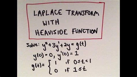 differential equation using laplace transform heaviside functions youtube