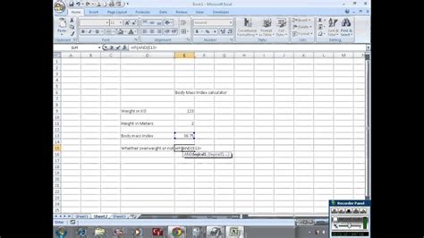 Calculate Body Mass Index BMI In Excel YouTube
