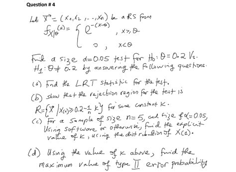 solved question 4 let x x1 x2 … xn be a rs from